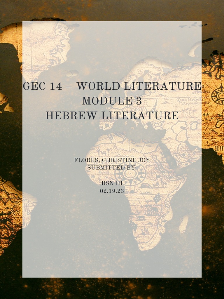 Flores-Gec 14 - Module 3 Hebrew Literature | PDF | Hebrew Language ... Flores-Gec 14 - Module 3 Hebrew Literature | PDF | Hebrew Language ...