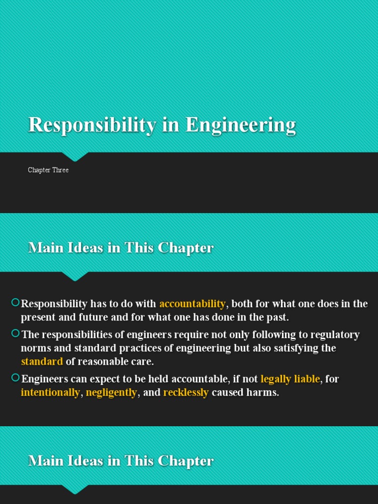 Engineering Ethics Chapter Three Responsibility in Engineering | PDF | Legal Liability | Negligence