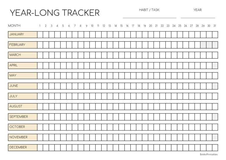 Year-Long Habit Tracker | PDF