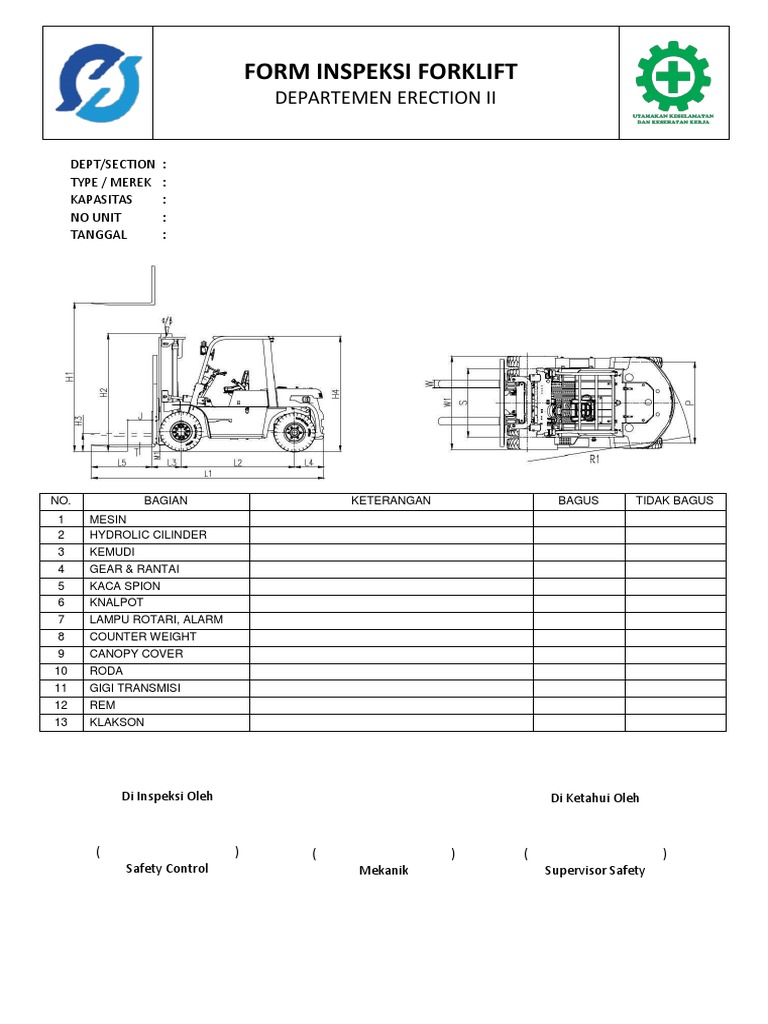 Form Inspeksi Forklift | PDF