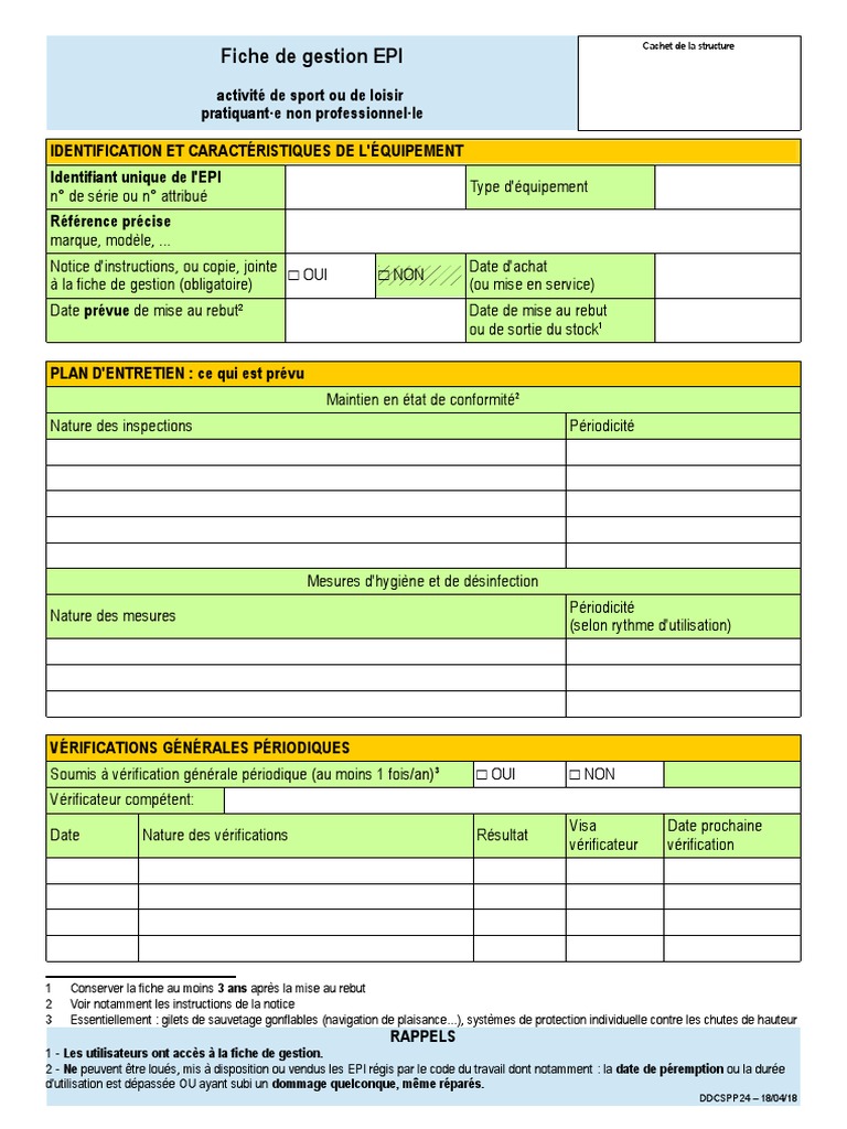 Fiche de Gestion des EPI | PDF