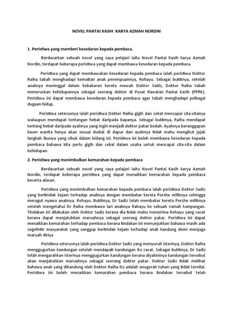 Peristiwa Dalam Novel Yang Dikaji | PDF