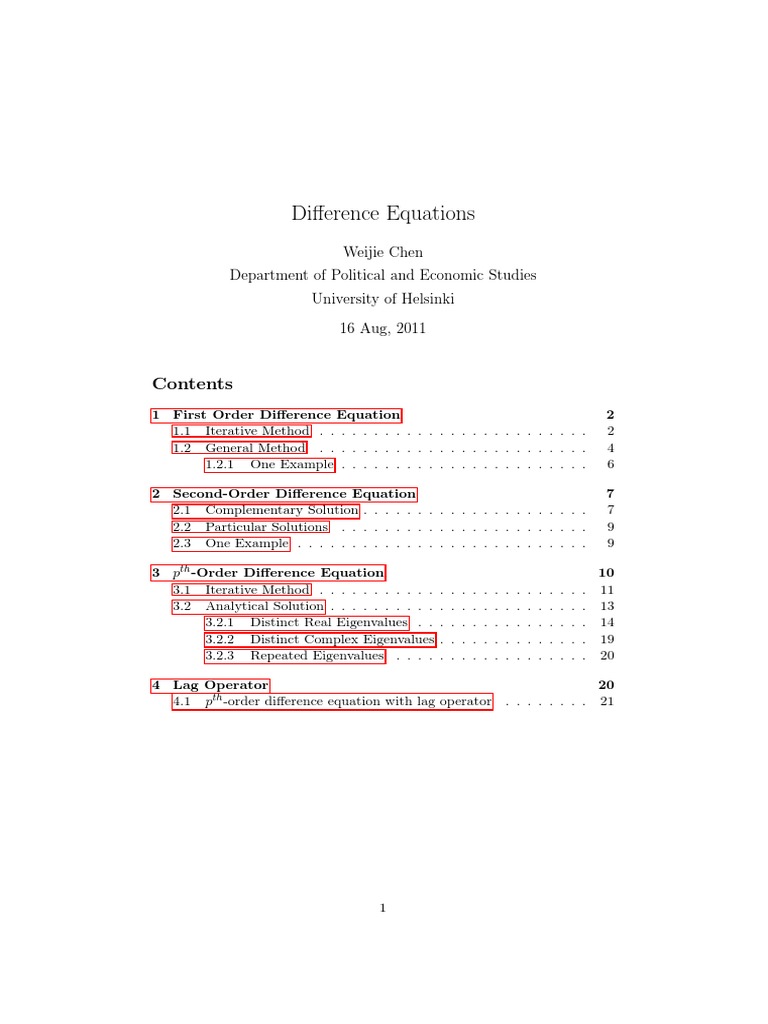 Difference Equation | PDF | Eigenvalues And Eigenvectors | Matrix (Mathematics)