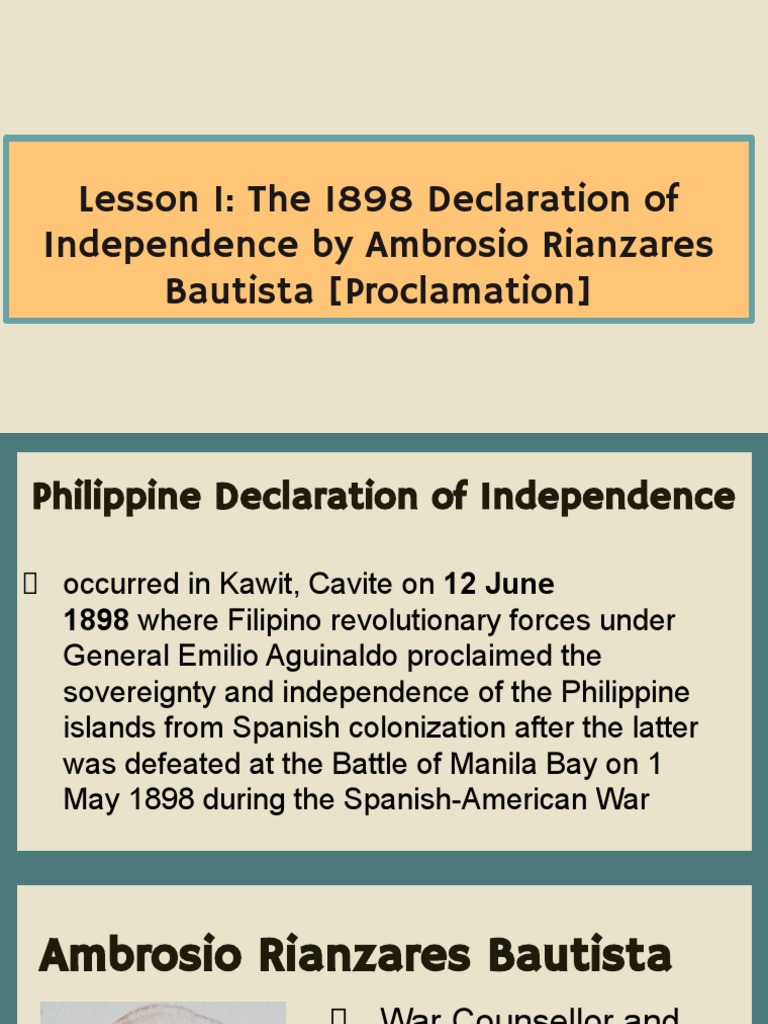 Ambrosio Bautista and Emilio Aguinaldos | PDF | Philippines | Independence