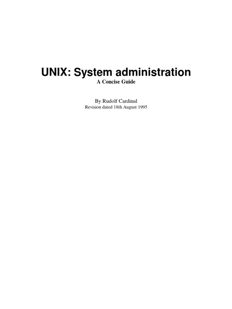 UNIX System Administration | PDF