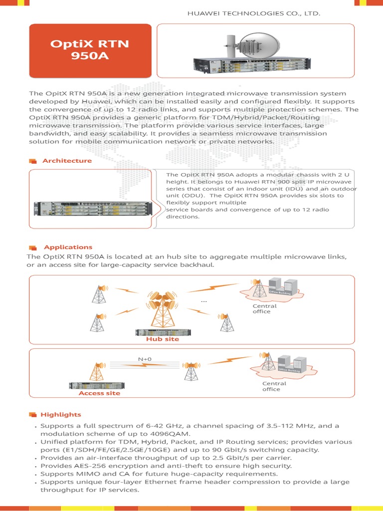 RTN 950A Product Brochure - Huawei | PDF