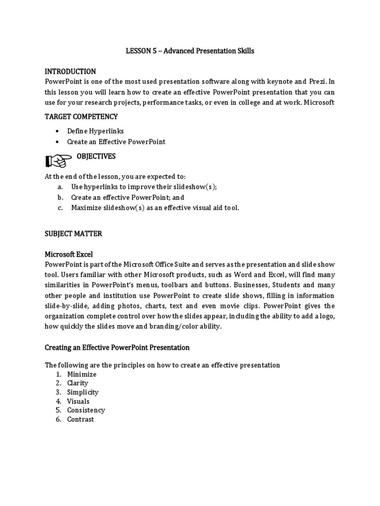 Et Module5 Pdf Hyperlink Microsoft Power Point