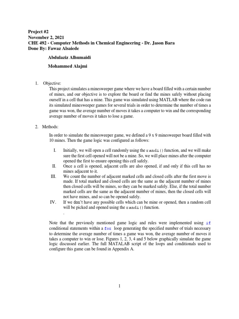 CHE 492 Project 2 Fawaz Alsaiede, Abdulaziz Alhumaidi, Mohammed Alajmi | PDF | Applied ...