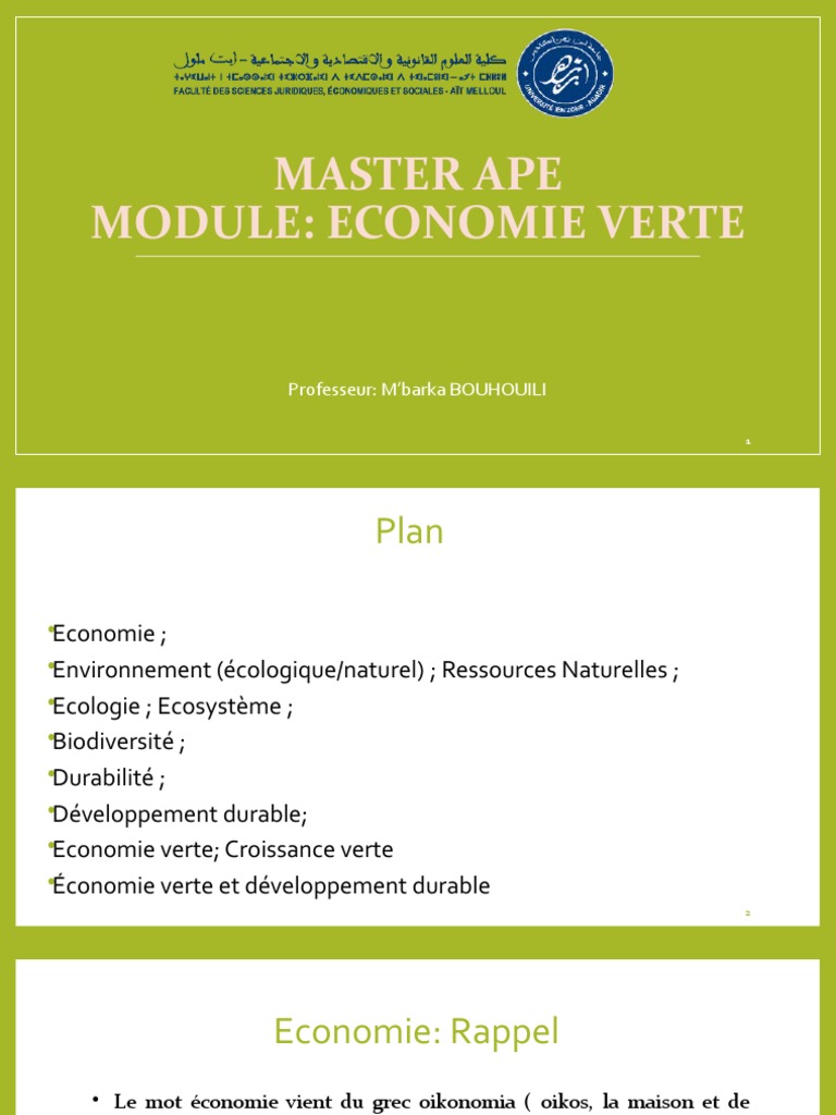 Economie Verte | PDF | Développement durable | Environnement naturel
