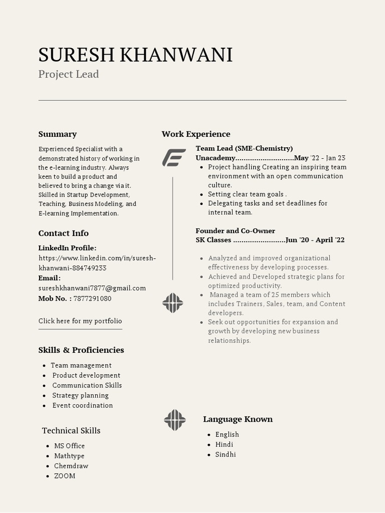 Suresh Khanwani Resume | PDF | Educational Technology