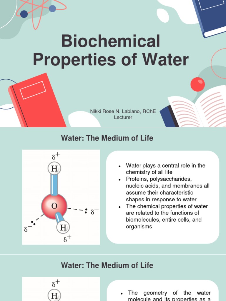Biochemical Properties of Water | PDF | Properties Of Water | Water