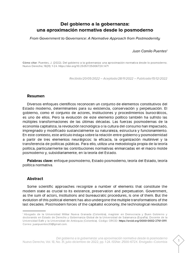 L2. Del Gobierno A La Gobernanza | PDF | Estado (política) | Democracia