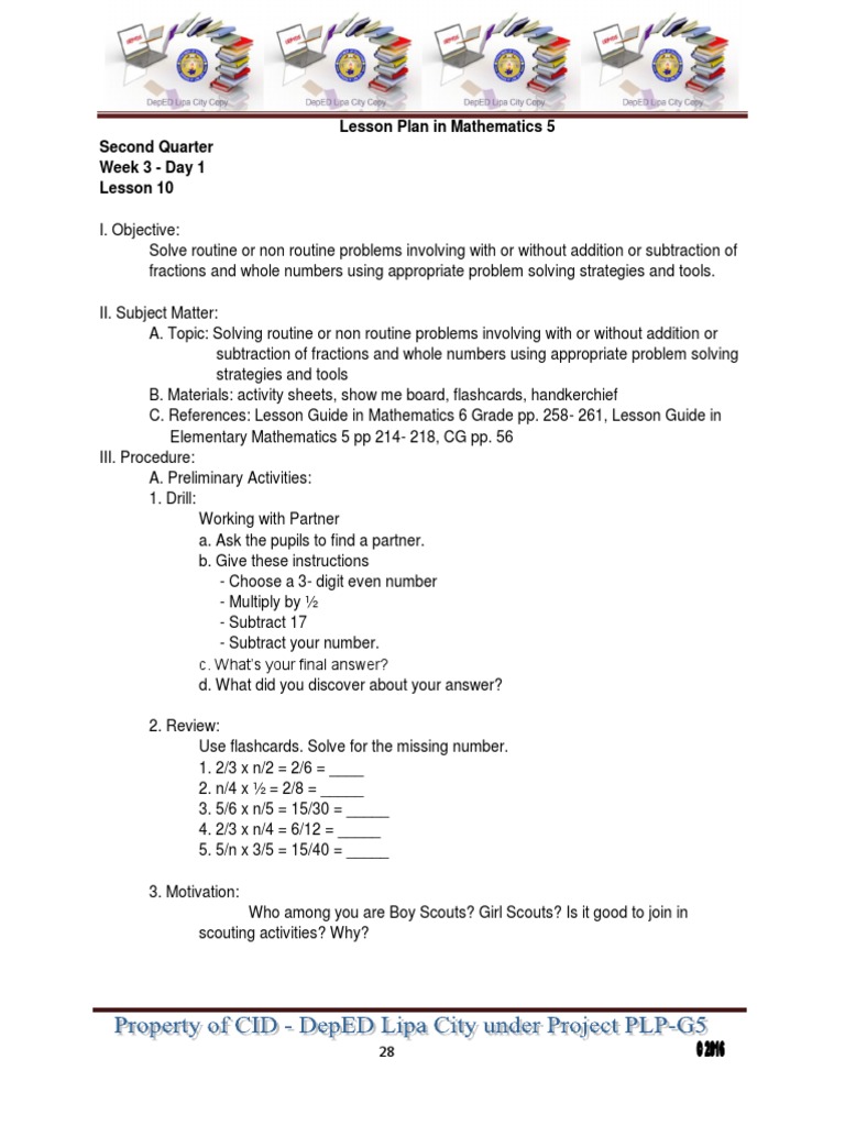 2nd Quarter Math Week 3 (Day 1-5) | PDF | Mathematics | Elementary ...