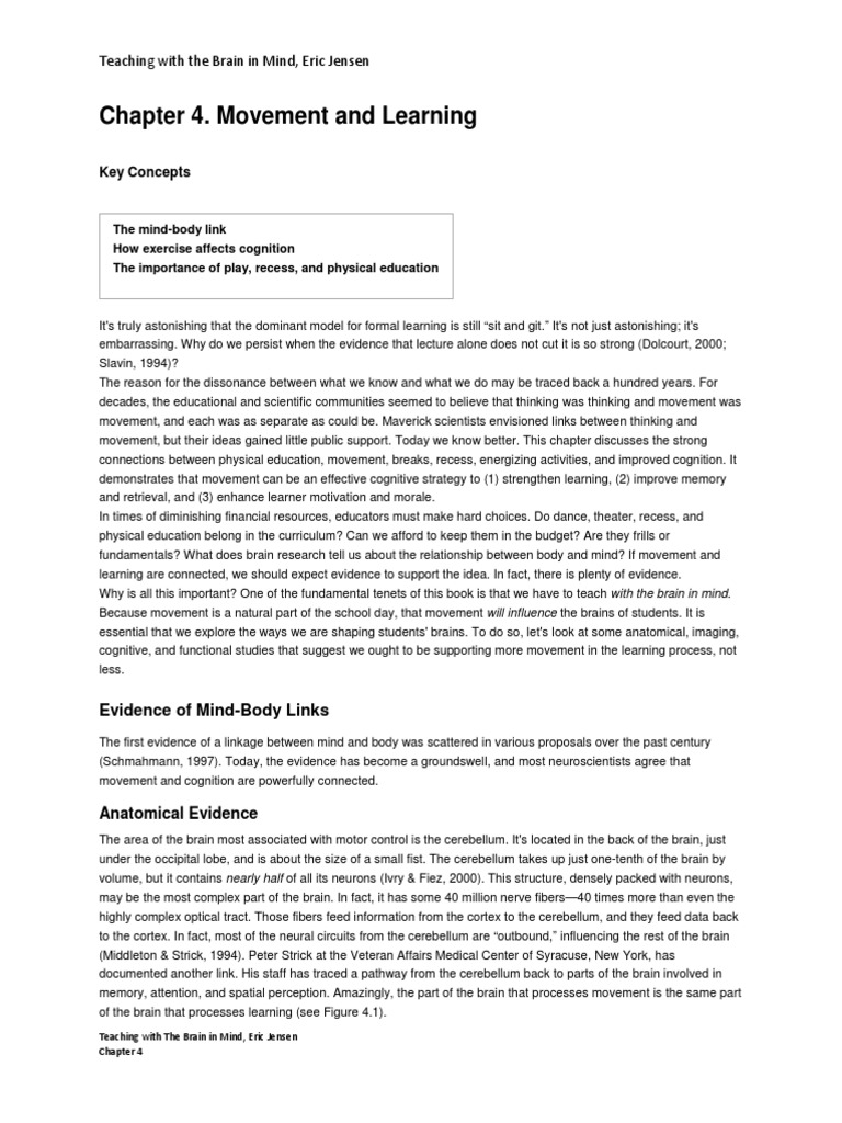 Movement and Learning | PDF | Cerebellum | Brain