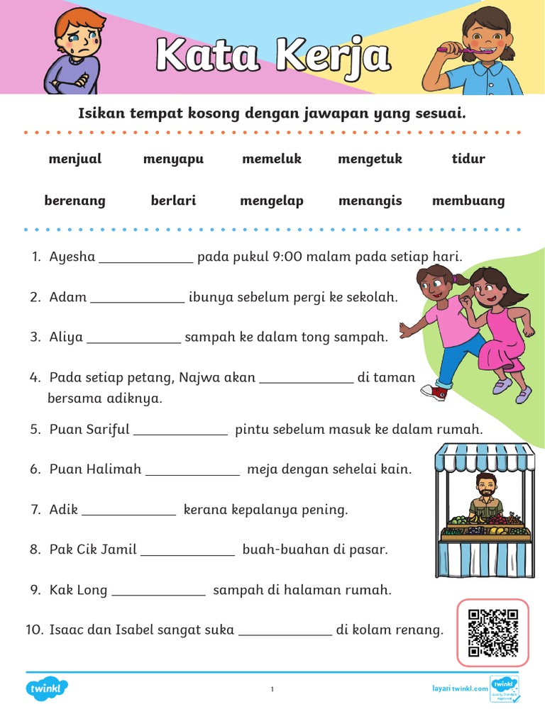 My Bm 1635958228 Lembaran Kerja Kata Kerja Ver 2 (1) | PDF