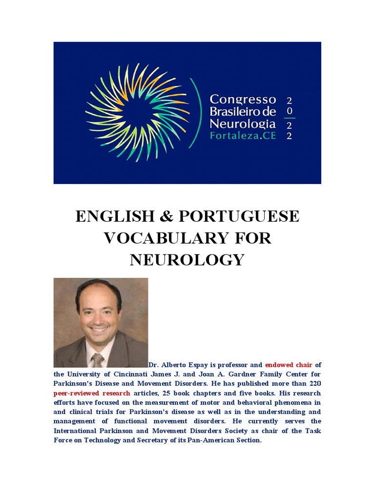 English & Portuguese Vocabulary For Neurology | PDF | Neurology | Dementia