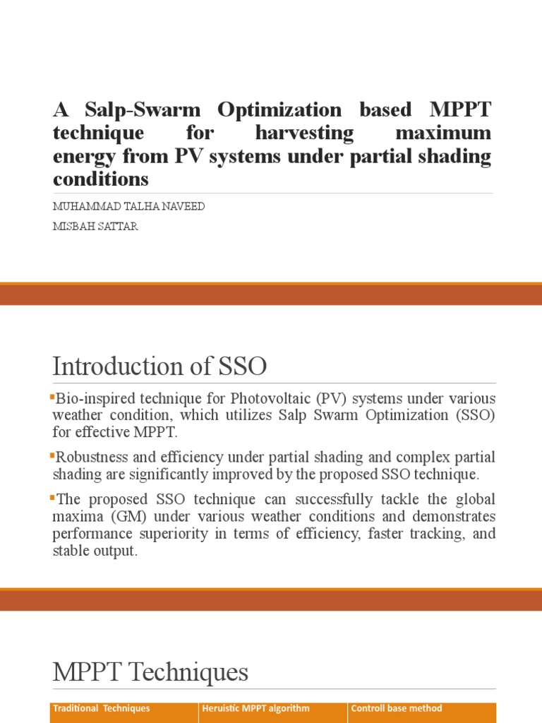 A Salp-Swarm Optimization Based MPPT Technique For Harvesting | PDF ... A Salp-Swarm Optimization Based MPPT Technique For Harvesting | PDF ...