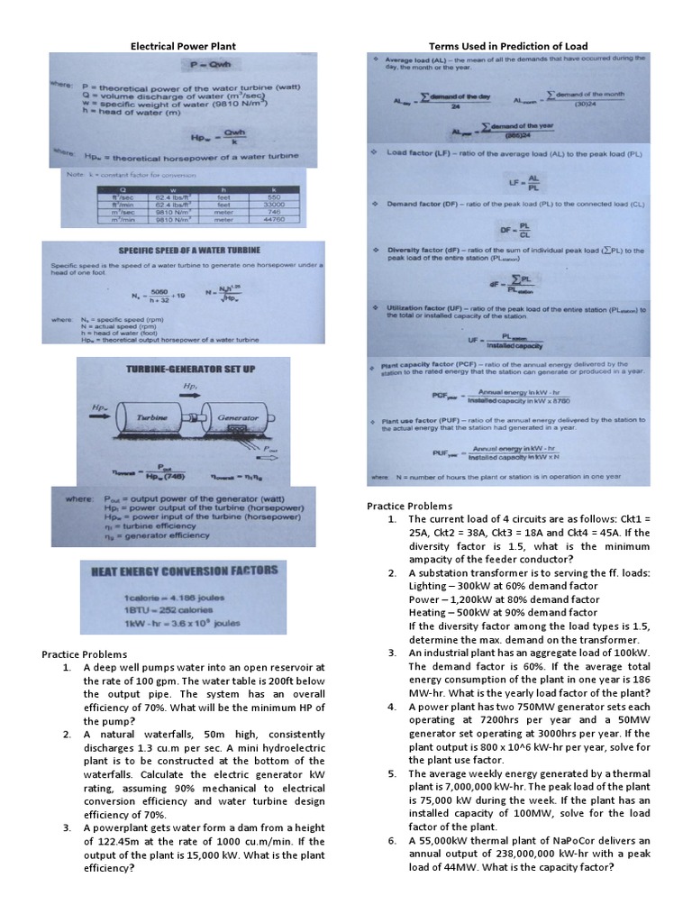 EE114 Study Material 1 | PDF | Power Station | Electricity