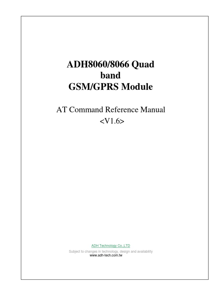 ADH8066 GSM Module AT-Commands v1.6 | PDF | Short Message Service ...