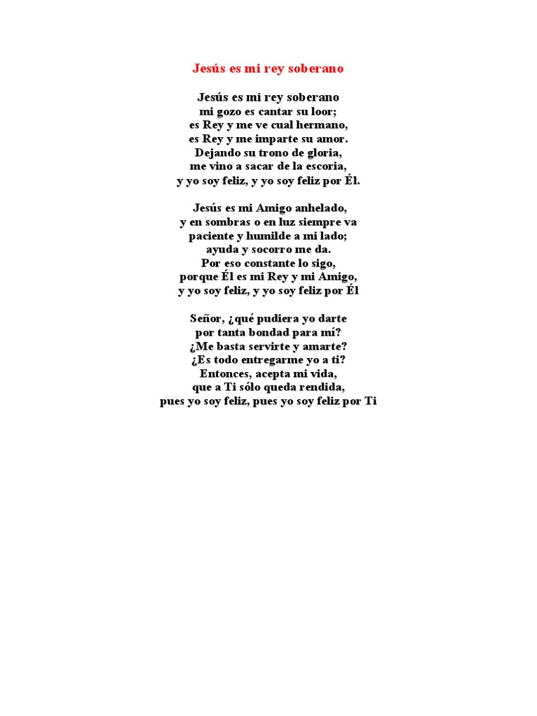 Jesús Es Mi Rey Soberano | PDF