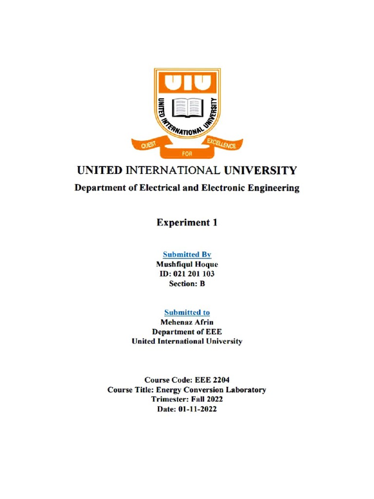 Lab Report 1 Energy Conversion 2 | PDF | Quantity | Physical Sciences