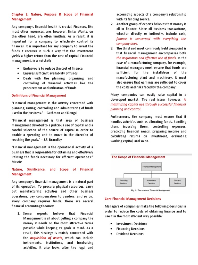 Financial Management: Scope & Decisions | PDF | Corporate Governance ...