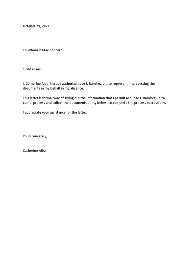 Authorization Letter | PDF