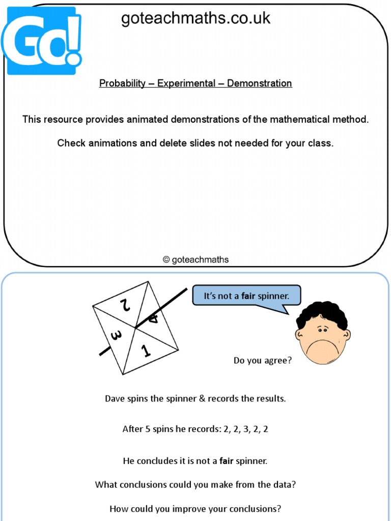 Probability Experimental Demonstration Pdf Probability