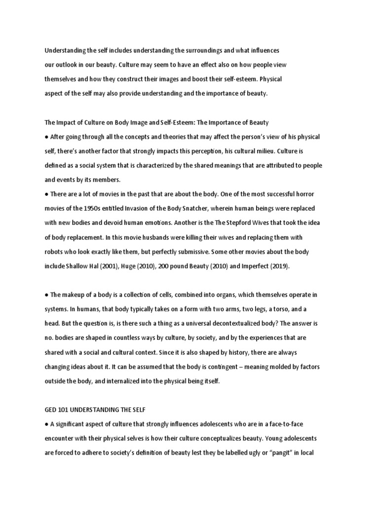 uts7 | PDF | Self Esteem | Body Image