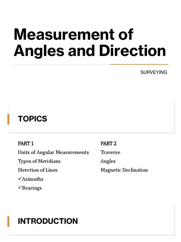 Lecture 6 Measurement of Angles and Direction | PDF | Angle | Rotation