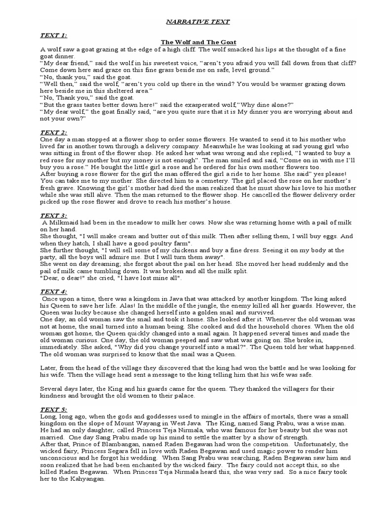 Narrative Text (Materi Story Telling) | PDF | General Fiction