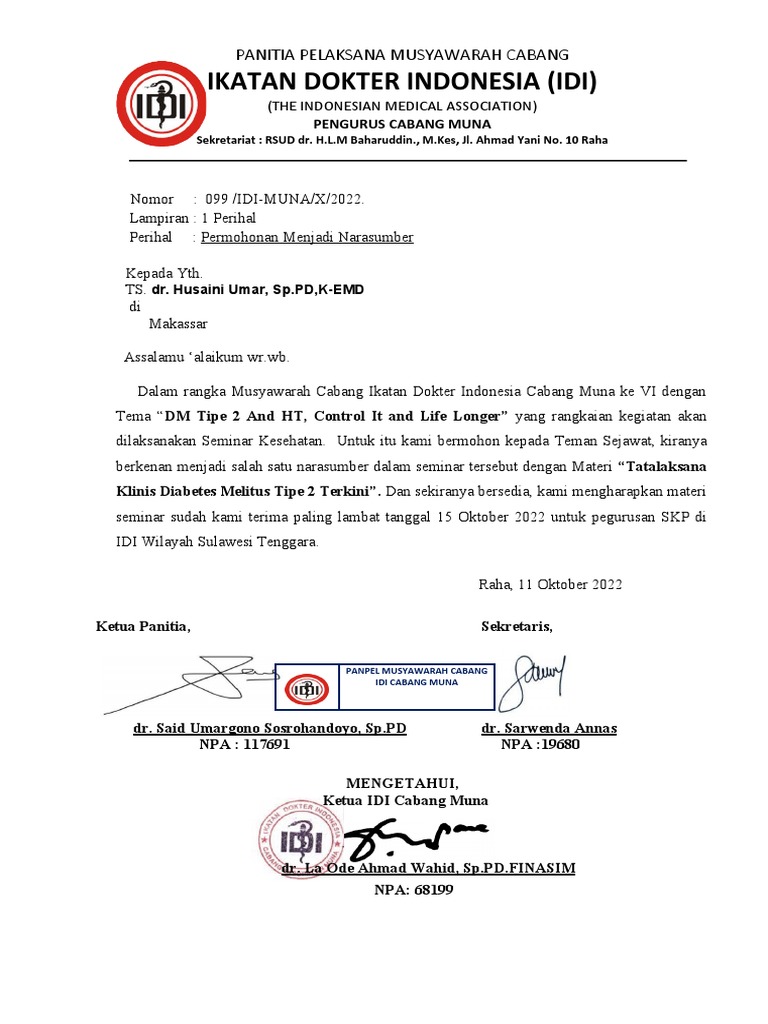 Surat Permohonan Narsum | PDF