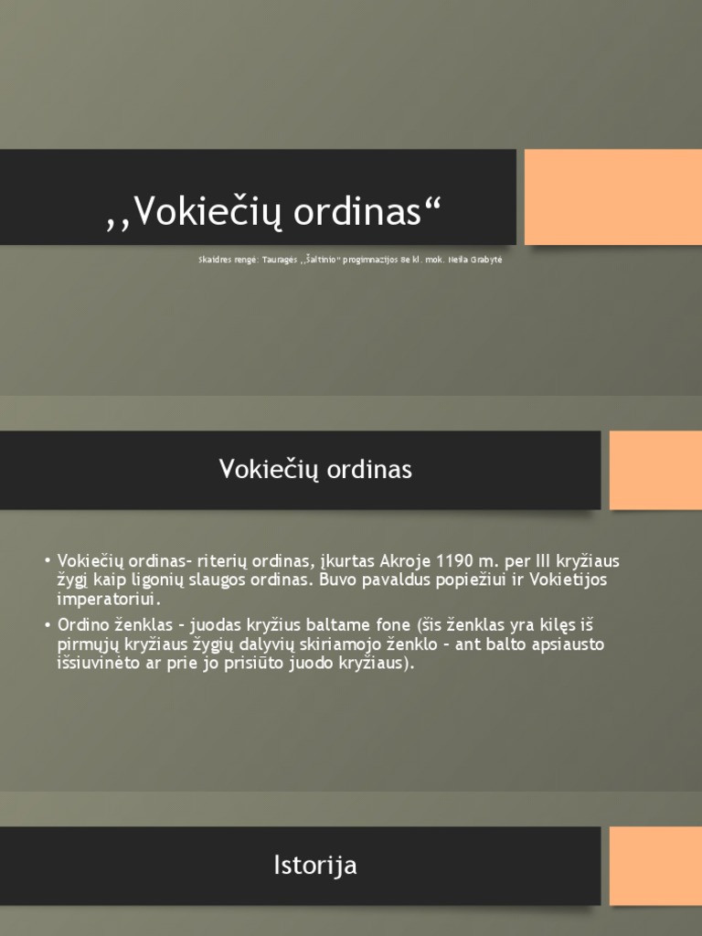 Vokiečių Ordinas Skaidres | PDF