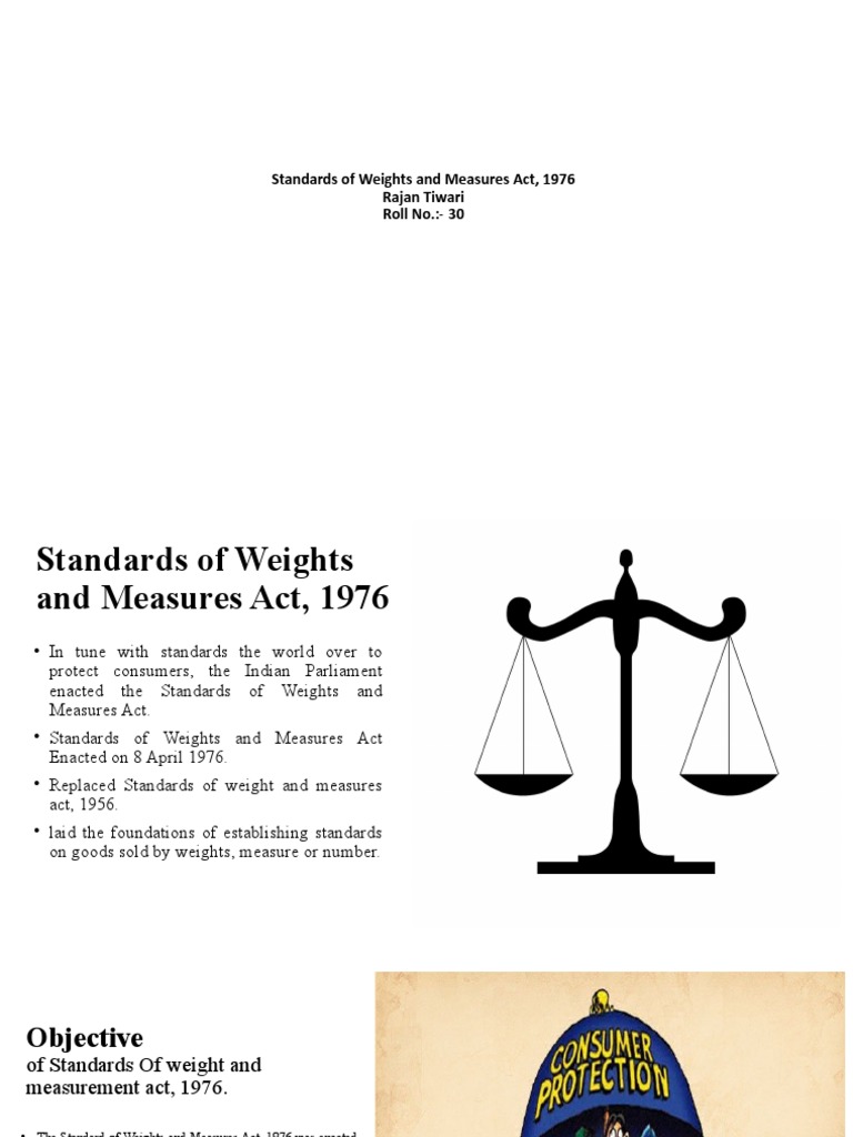 Standards of Weights and Measures Act, 1976 | PDF