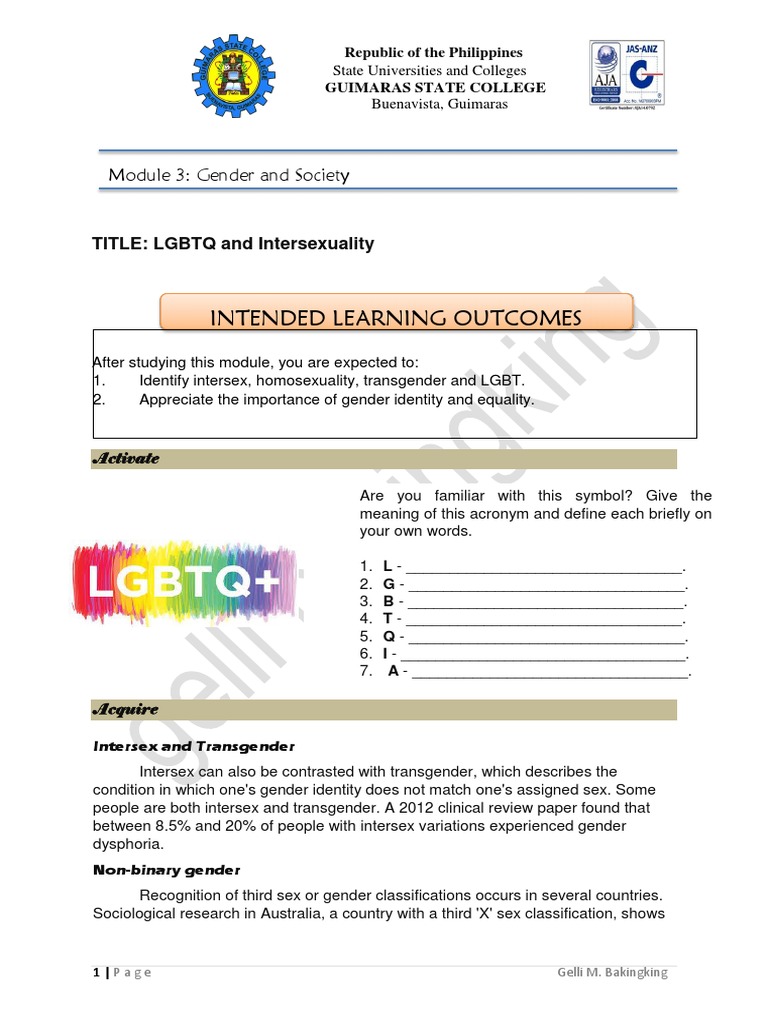 Module 3.lesson 2 | PDF | Lgbt | LGBTQIA+ Studies