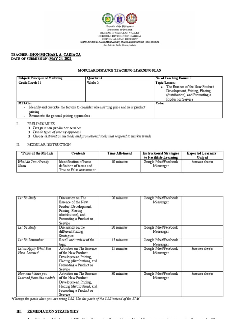Learning-Plan-Week-2 POM Q4 | PDF | Learning | Pricing