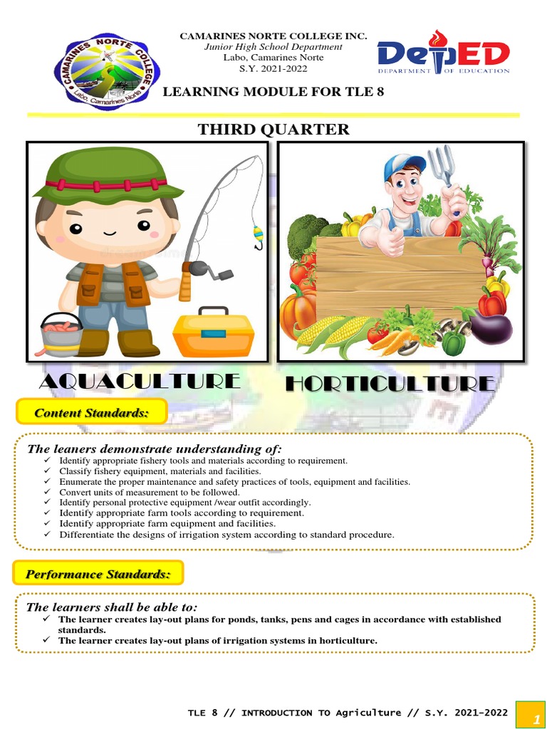 Tle 8 Module Q3 Sy 2021-22 | PDF | Irrigation | Water