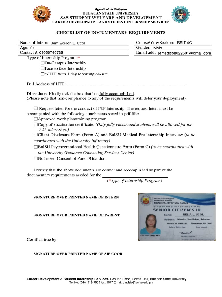 Cardsis Checklist of Documentary Requirements | PDF