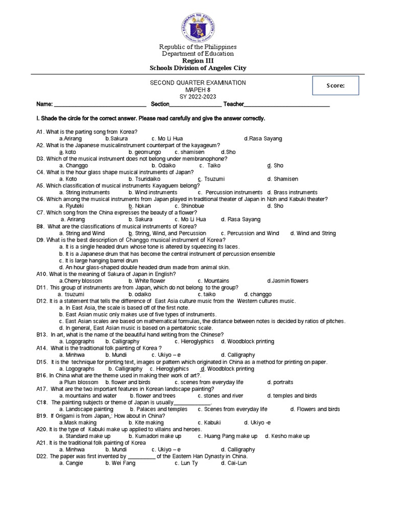 Q2PT With Answer Key | PDF | Birth Control | Pregnancy