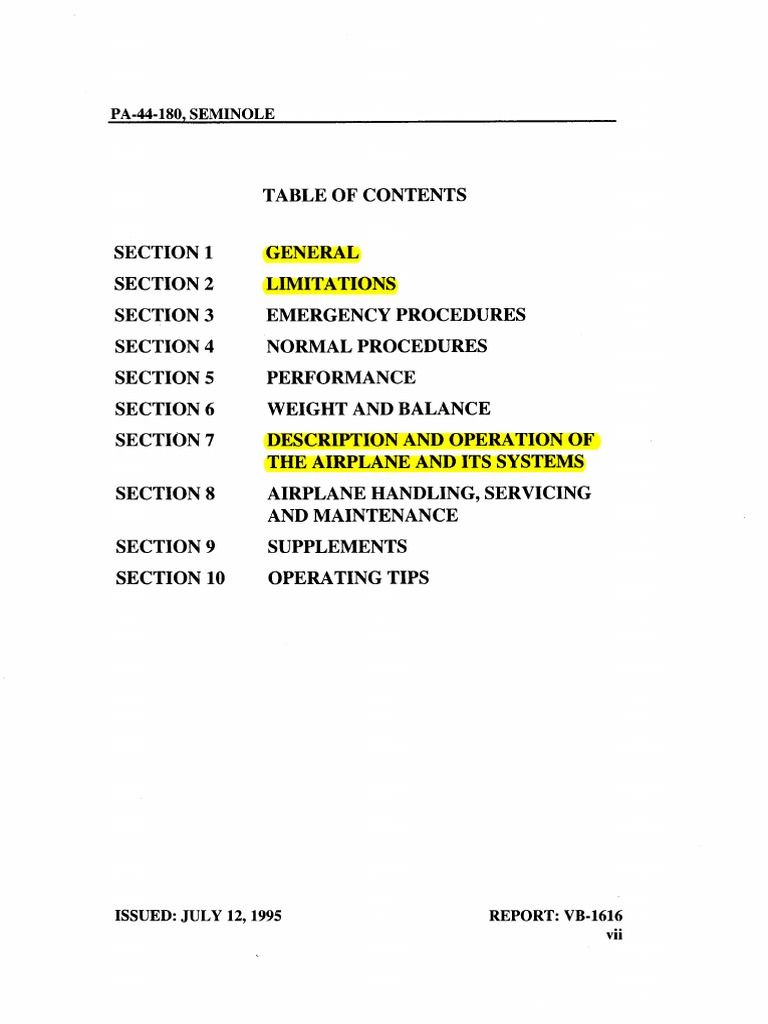 PA44 Seminole POH and Supplements | PDF | Airspeed | Aviation
