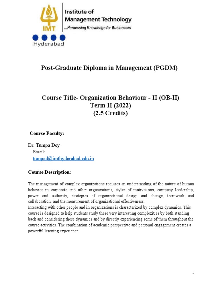 Ob-Ii | PDF | Leadership | Learning