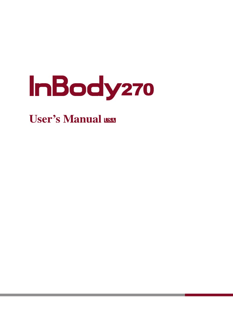 InBody 270 Users Manual | PDF | Printer (Computing) | Troubleshooting