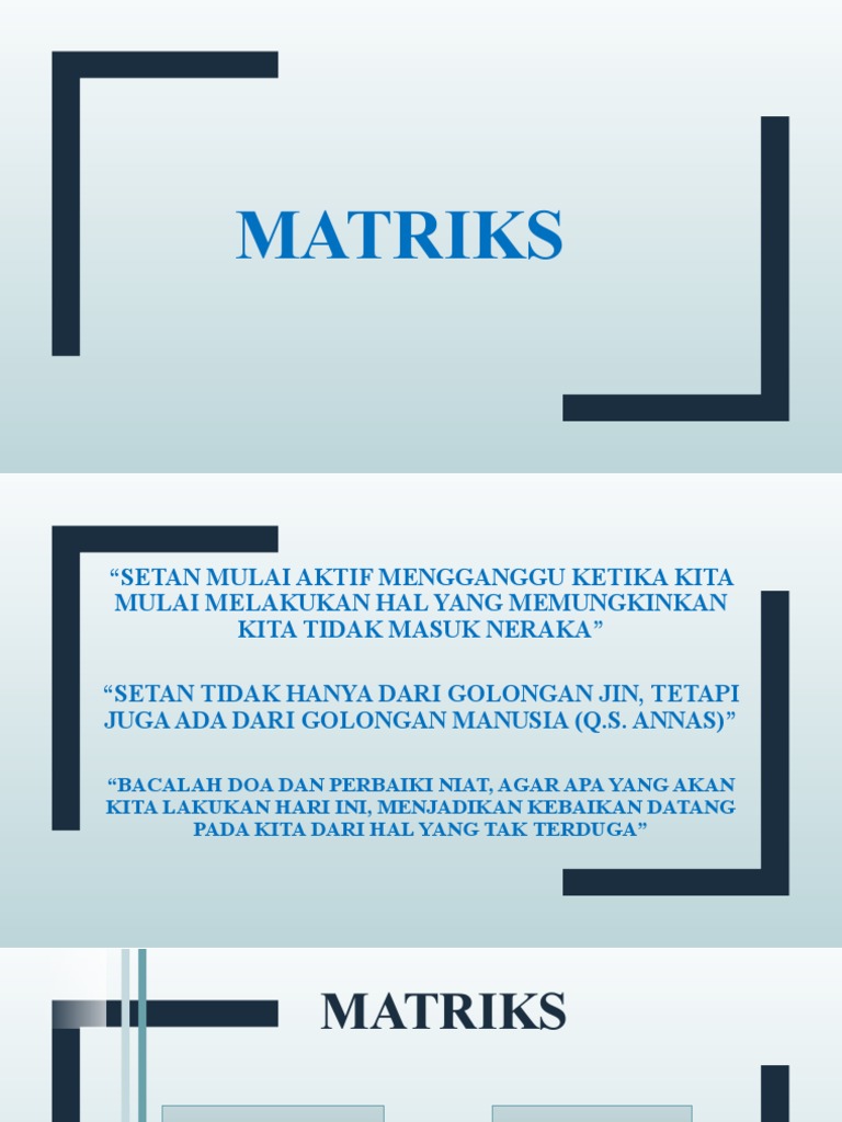 Pertemuan 1 - Definisi Dan Unsur-Unsur Matriks | PDF