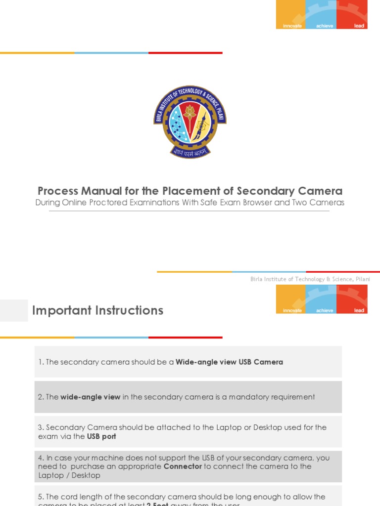 Process Manual For The Placement of Secondary Camera | PDF | Camera ...