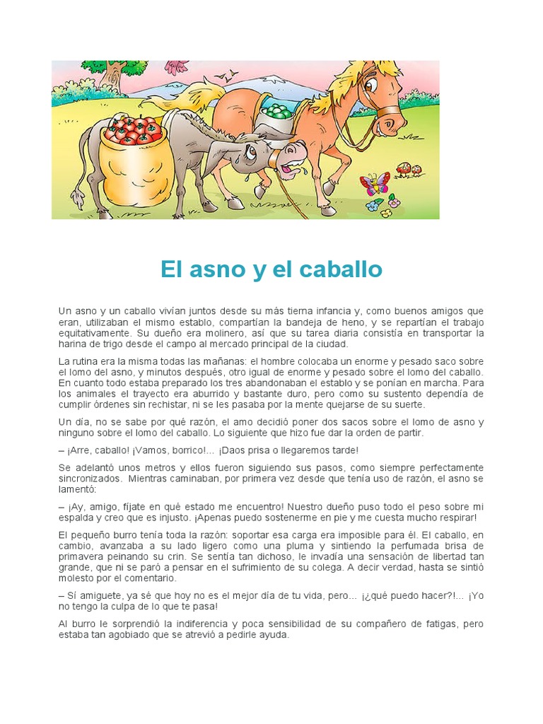 El Asno y El Caballo | PDF | Burro | Caballos
