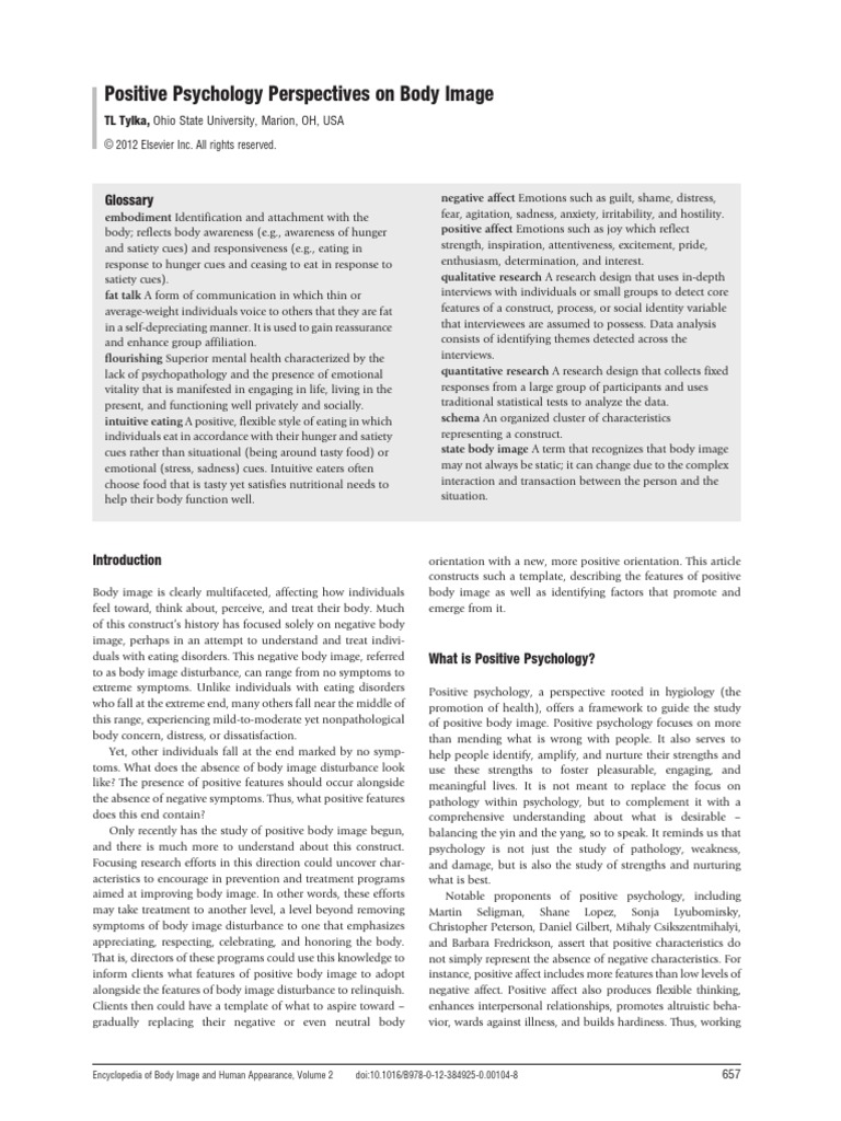 Research | PDF | Body Image | Positive Psychology