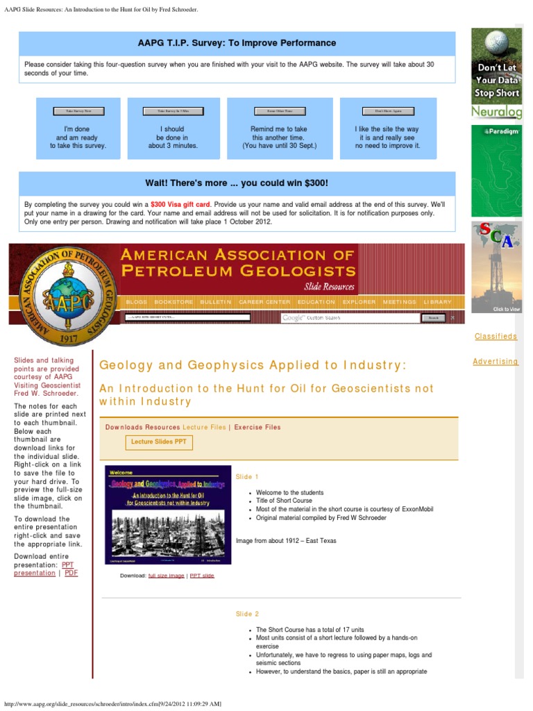 AAPG Slides - Lecture-0 - An Introduction To The Hunt For Oil - by Fred ...