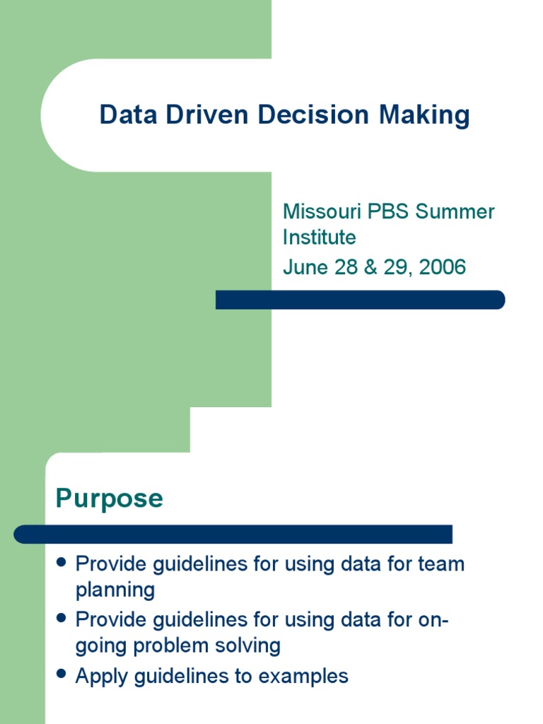 Data Driven Decision Making | PDF | Decision Making | Data