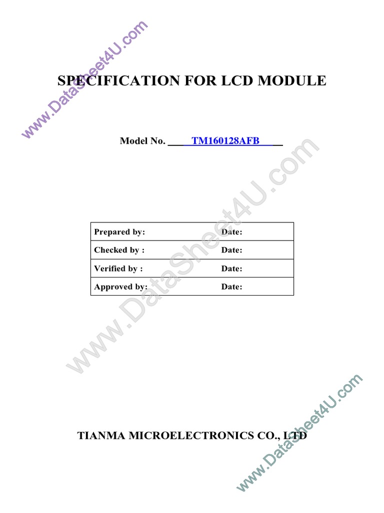 tm160128AFB TIANMA | Download Free PDF | Computer Architecture | Computer Science