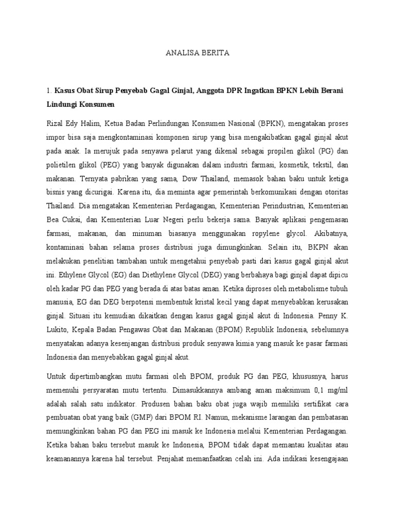 Analisa Kasus Berita | PDF